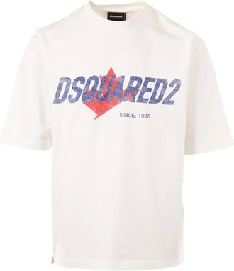 Dsquared2 Homme, Tops, Blanc, Taille: S T-shirt &agrave; imprim&eacute; graphique