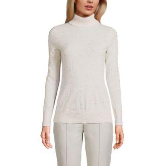 Lands End Rollkragen-Pullover aus Kaschmir, Damen, Gr&ouml;&szlig;e:32-34 petite, Wei&szlig;, Kaschmir, by Lands End