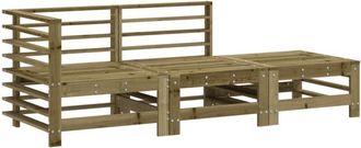 vidaXL Salon de jardin 3 pcs bois de pin impr&eacute;gn&eacute;