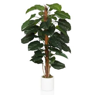 hjh OFFICE Arbre Artificiel 155cm EPIPREMNUM Plante d&eacute;corative Artificielle en Pot Blanc, Plante Artificielle Grande, Lierre Exotique pour lint&eacute;rieur