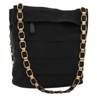 Ferragamo Sac bandouli&egrave;re en toile Pre-owned - Femme - Pre-owned - Noir - Taille: ONE Size