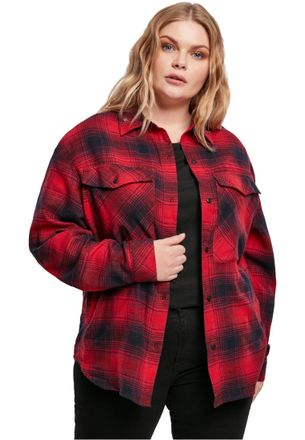 Urban Classics Ladies Check Overshirt darkblue/red XXL