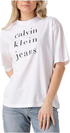 Calvin Klein Logo Tee f&uuml;r Frauen - - Tops - Damen - Wei&szlig; - XS