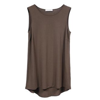 Le Tricot Perugia Kakao Viskose Top &Auml;rmellos Regular Fit - - Tops - Damen - Braun - S