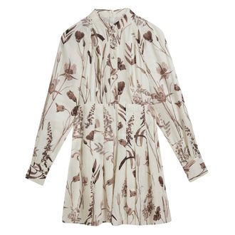 Ted Baker Wmd Elodiza Leinen-seiden-plissee-minikleid