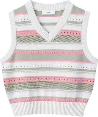 Dunst Femme, Pulls, Multicolore, Taille: 40 FR Gilet en maille col V Crafted