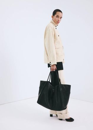 Mango Parka en jean col montant vanille - Femme - XS - MANGO