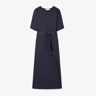 Tory Burch Damen Kleid aus Baumwolljersey in Blau