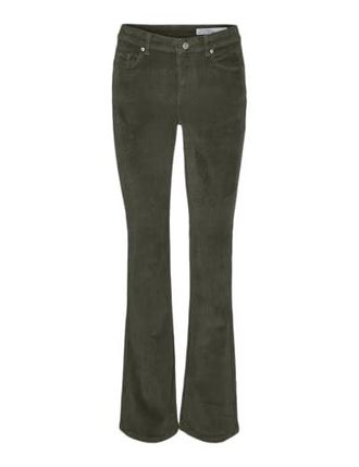 Vero Moda Vmflash Mr Corduroy Pantalon Noos Flared Fit Jeans pour Femme, Marron, 32W / 34L