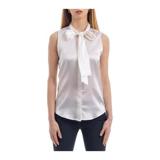 Xacus &Auml;rmellose Bluse - - Tops - Damen - Wei&szlig; - S