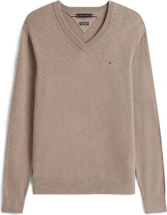 Tommy Hilfiger Leichter Pullover mit Kaschmir und V-Ausschnitt in