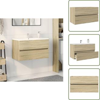 vidaXL The Living Store - Armoire d&eacute;vier ch&ecirc;ne sonoma 80x38,5x45 cm Bois ding&eacute;nierie - Meuble Salle De Bain - Armoire Salle De Bain - Rangement Salle De