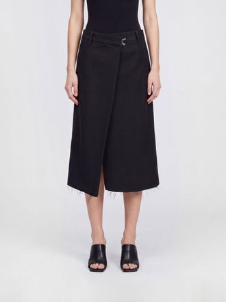 Maison Margiela Short portefeuille en coton &agrave; taille haute et ourlet effiloch&eacute;