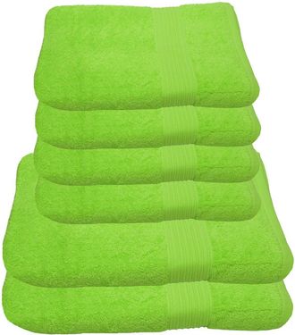 Julie Julsen Handtuch Set 2X Duschtuch 4X Handtuch Apfelgrün/in 23 Farben erhältlich weich und saugstark