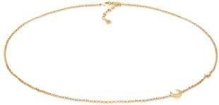Elli Collier pour femme en filigrane de base minimale avec pierre de lune en argent sterling 925, 400, Pierre Argent sterling Or, Pierre de lune