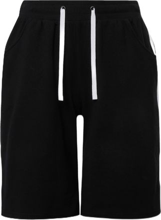 Ulla Popken Damen Jerseyshorts, weites Bein, Kontraststreifen 832199 Hose, Schwarz, 56W / 32L