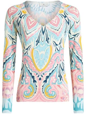 Etro Pullover mit V-Ausschnitt - Blau