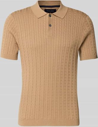 Christian Berg Slim Fit Poloshirt in Strick-Optik