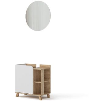 Vicco Badm&ouml;bel-Set Karen, Sonoma/Wei&szlig;, 2 Teile Vicco