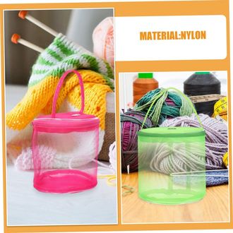 OSALADI 2stücke Netz-Strick Und Häkeltasche Mit Griff Geräumiger Garn-Organizer Für Knäuel Aufbewahrungstasche Zum Basteln Für Unterwegs Und Outdoor