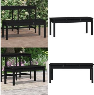 vidaXL Vidaxl - Gartenbank Schwarz 109x44x45 cm Massivholz Kiefer - Gartenbank - Holzmöbel - Gartenmöbel - Outdoor Möbel - Kiefernholz - Home & Living