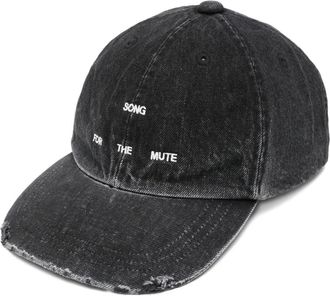 Song for the Mute Homme, Accessoires, Noir, Taille: ONE Size Overdyed Denim Cap