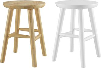 Erst-Holz Runder Holz-Hocker als Beistelltisch oder Blumenhocker Schemel aus massiver Kiefer 90.71-42, Holzart/Holzfarbe:Kiefer