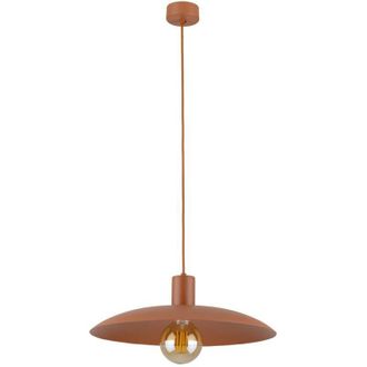 Licht-Erlebnisse Pendelleuchte Metall &Oslash; 41 cm rund H: max. 150 cm Ziegelrot E27 H&auml;ngelampe K&uuml;che Esszimmer