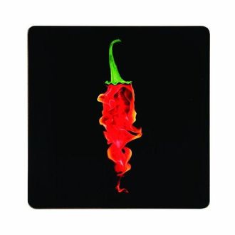 Premier Housewares Flaming Chilli Tischsets, 4er Set, Kork