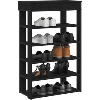 vidaXL Tag&egrave;re &agrave; chaussures noir 60x30x98 cm bois ding&eacute;nierie - Vidaxl