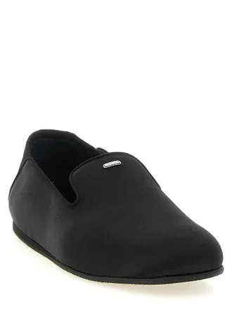 Giuseppe Zanotti Mens Black Viscose Slip-On Loafers