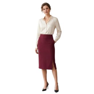 HUGO BOSS Vizena Bleistiftrock f&uuml;r Damen (Dunkelrot)