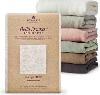 Bella Donna Formesse - Bella Donna Edel-Frottee Spannbettlaken 120x190-130x220 cm - bis 25cm H&ouml;he. Exklusiver Frottee aus Deutschland: Baumwoll-Kompaktgarn, Polye