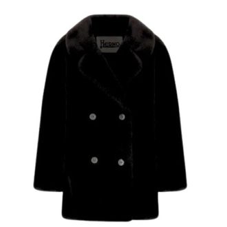 Herno Peacoat aus Kunstfell - - Coats - Damen - Schwarzk - M