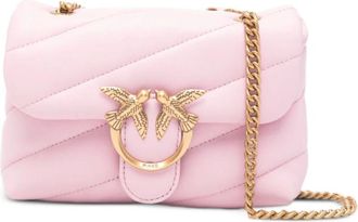 Pinko Pinko, Femme, Sacs, Rose, Taille: ONE Size Chevron Stitch Top Handle Satchel