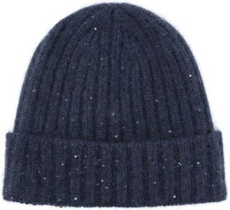 Fabiana Filippi Femme, Accessoires, Bleu, Taille: ONE Size Wool Silk Cashmere Alpaca Hat