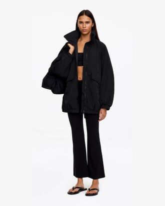 Arket Wattierte Windjacke Aus Nylon -Schwarz