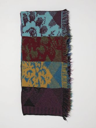 Dries Van Noten &Eacute;charpe en laine et alpaga m&eacute;lang&eacute;s avec motif patchwork et ourlet &agrave; franges