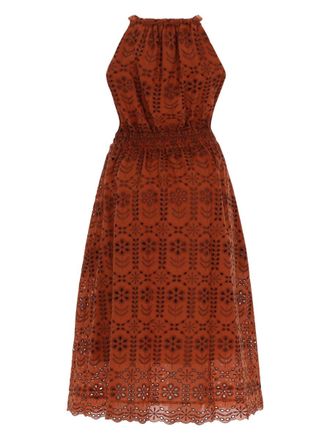 Paul Smith Perforated Polyester-Cotton Dress - Brown