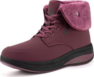 Mishansha Femmes Bottes de Neige Chaud Fourrure Impermeable Antidérapant Boots Rouge 37