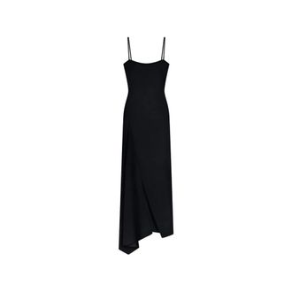 Givenchy Langes Kleid mit Schlitzen aus Cr&ecirc;pe Cady - - Dresses - Damen - Schwarzk - S