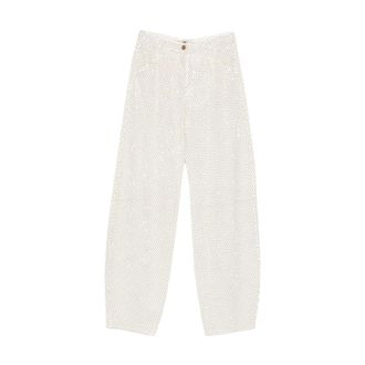 Elisabetta Franchi Weite Hosen - - Trousers - Damen - Beige - W26