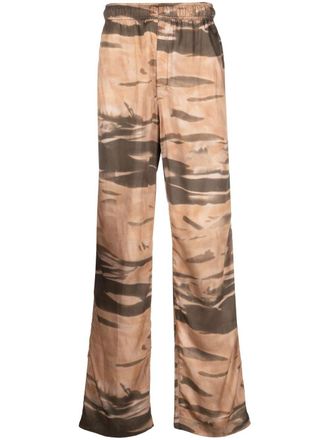Diesel pantalon ample &agrave; motif camouflage - Vert