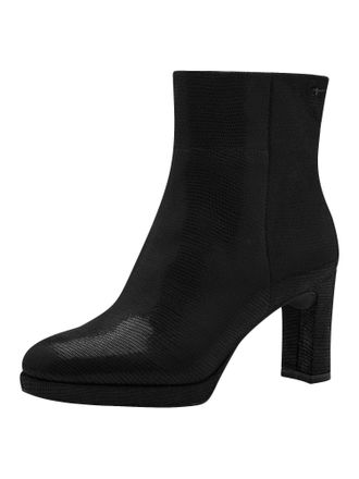 Tamaris Damen Absatzstiefelette Textil Blockabsatz Vegan; BLACK STRUCTURE, EU 40