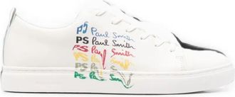 Paul Smith Trainers White Logo Overprint Lee
