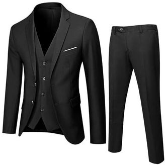 Generico Robes pour Hommes 2 Pi&egrave;ces Costume de Couleur Unie Formelle de Mariage Blazer Et Pantalon &Eacute;l&eacute;gant Affaires C&eacute;r&eacute;monie Complet pour Hommes Casual D&icirc;ner 