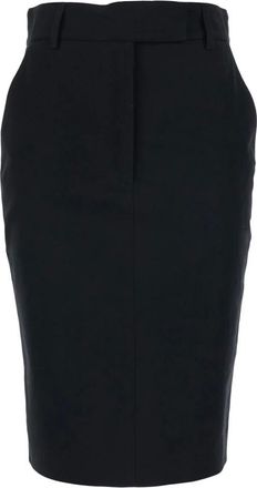 Pla&icirc;n Plain, Femme, Jupes, Noir, Taille: 42 FR Jupe Noire avec Fermeture Invisible sur le Devant en Velours C&ocirc;tel&eacute; Femme