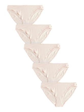 Next Femme Culotte &eacute;chancr&eacute;e en Coton Majoritaire, Lot de 5 Pastel Rose Nude 40