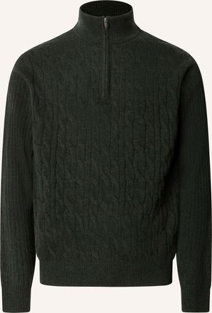 Hackett Pullover Lambswool Cable Hzip gruen