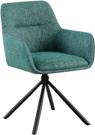 Clp Tipton Chaise de salle &agrave; manger pivotante avec housse en tissu et dossier rembourr&eacute;e, pour cuisine, couleur : vert fonc&eacute;